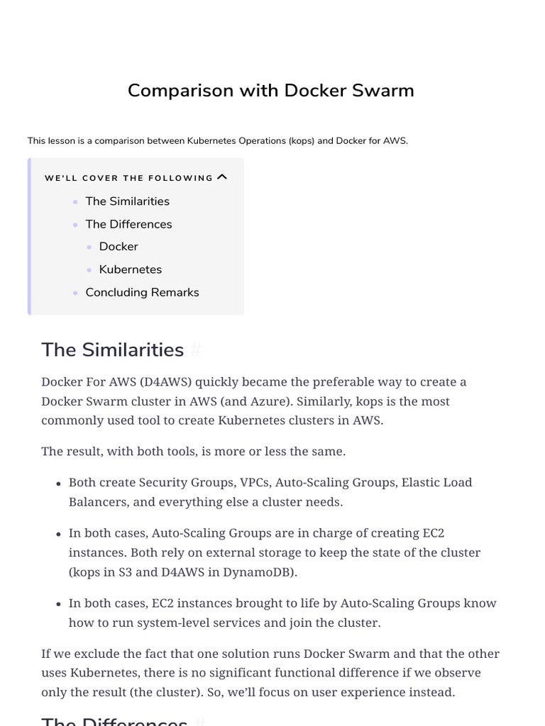160 Comparison With Docker Swarm | PDF | Software | Computer Science