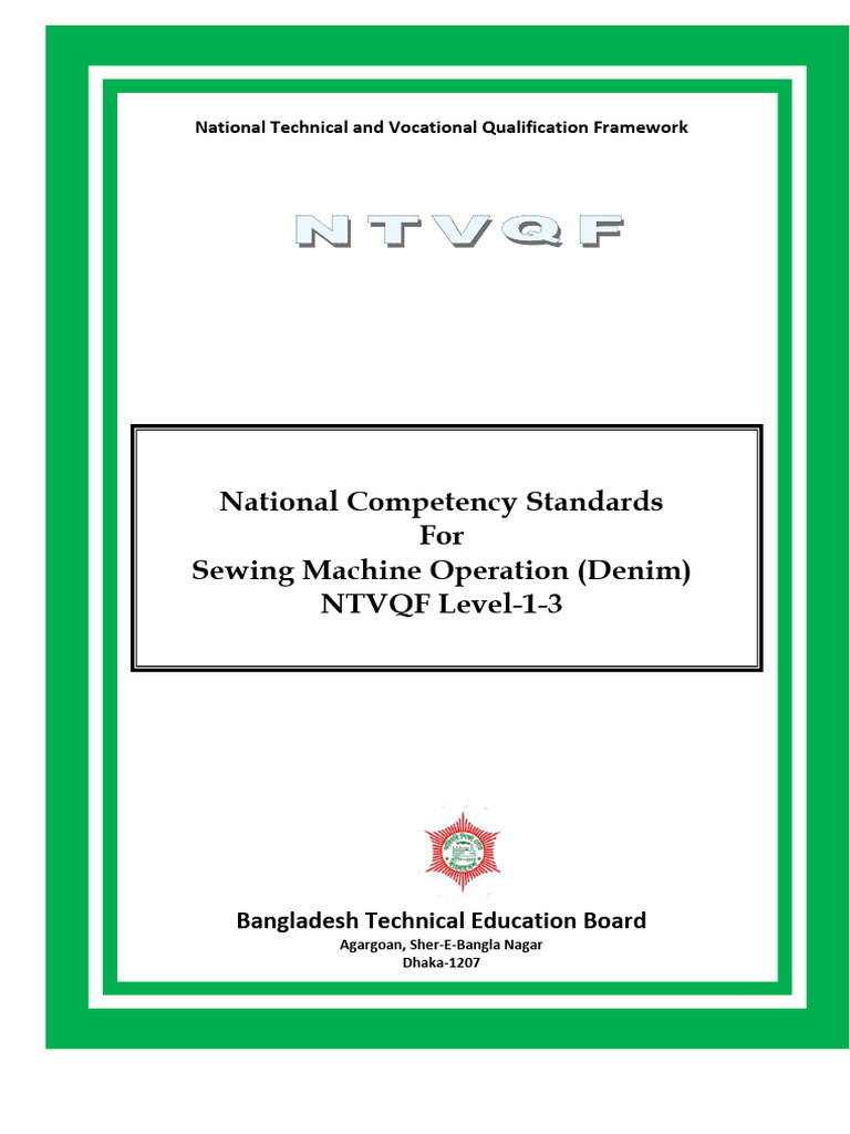 National Competency Standards For Sewing Machine Operation (Knit) | PDF ...