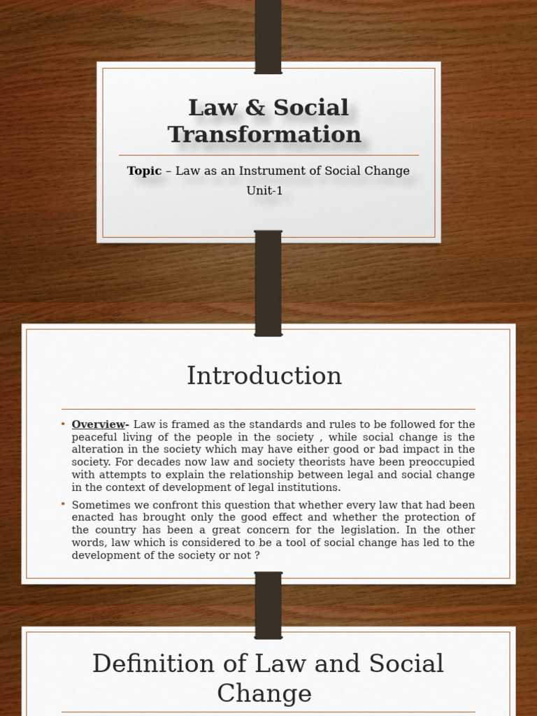 Law As An Instrument of Social Change | PDF | Constitution | Justice