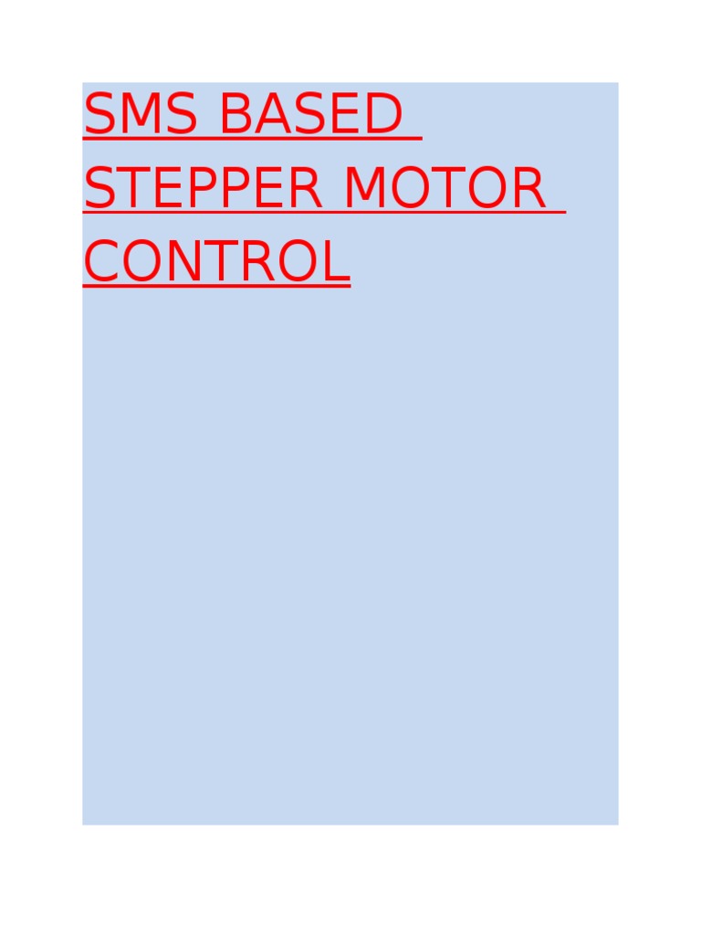 Sms Based Stepper Motor Control | PDF | Microcontroller | Random Access Memory