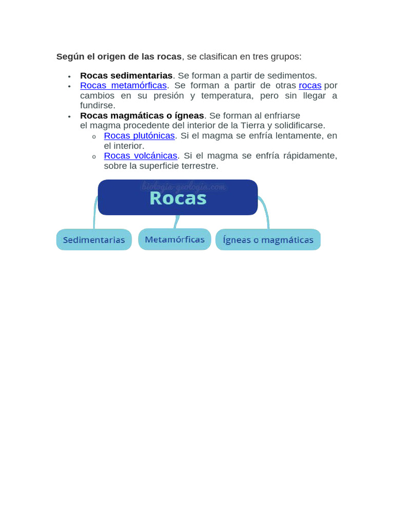 Tipos de rocas: sedimentarias, metamórficas e ígneas | PDF
