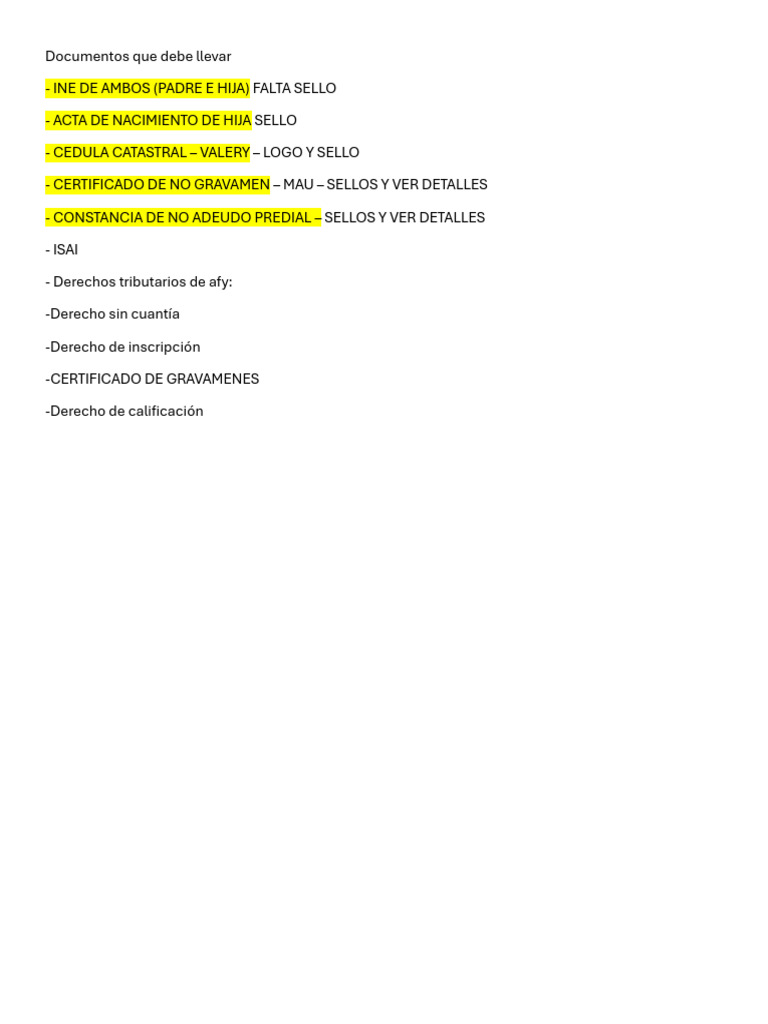 Documentos Que Debe Llevar | PDF | Gobierno | Derecho Civil (Common Law)