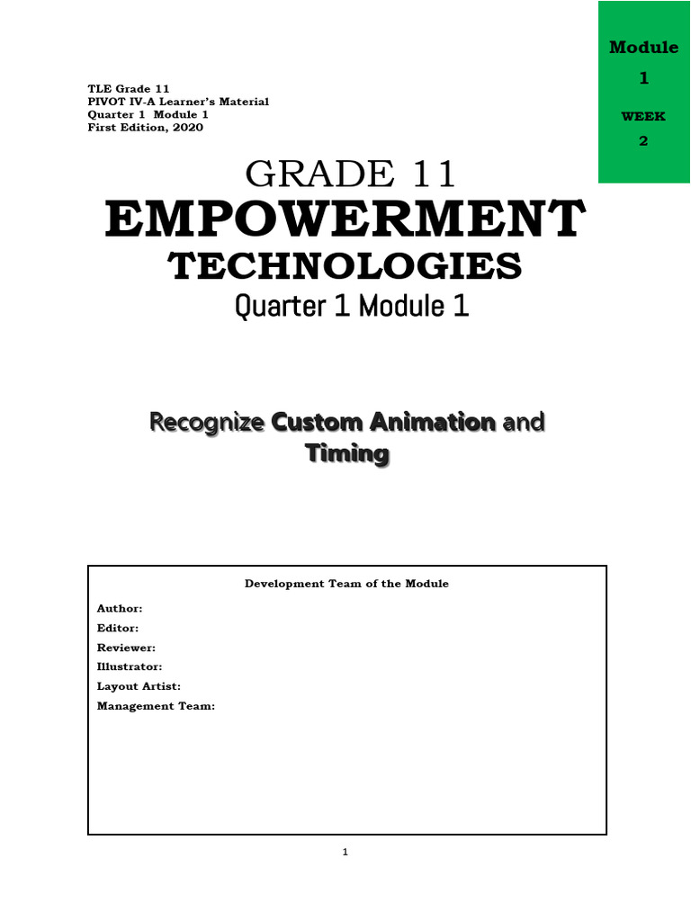 ICT Empowerment Technologies Quarter1Module4 G11 | PDF | Microsoft Power Point | Page Layout