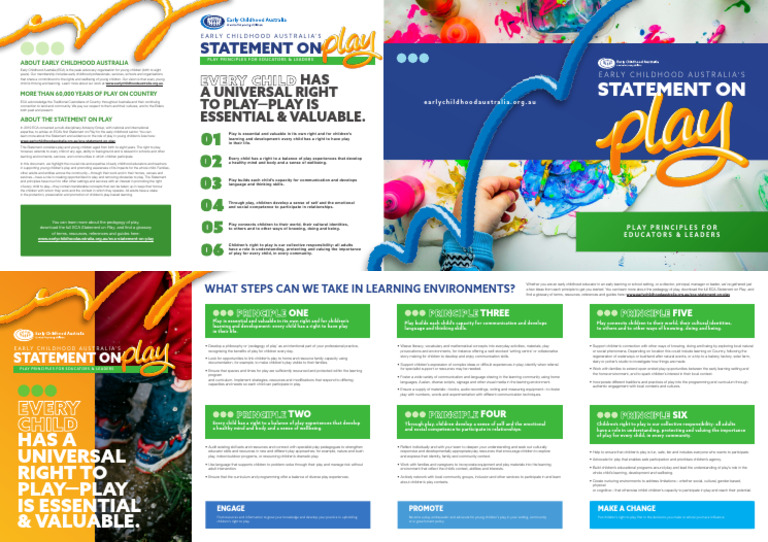 ECA Statement on Play Principles | PDF | Learning | Community