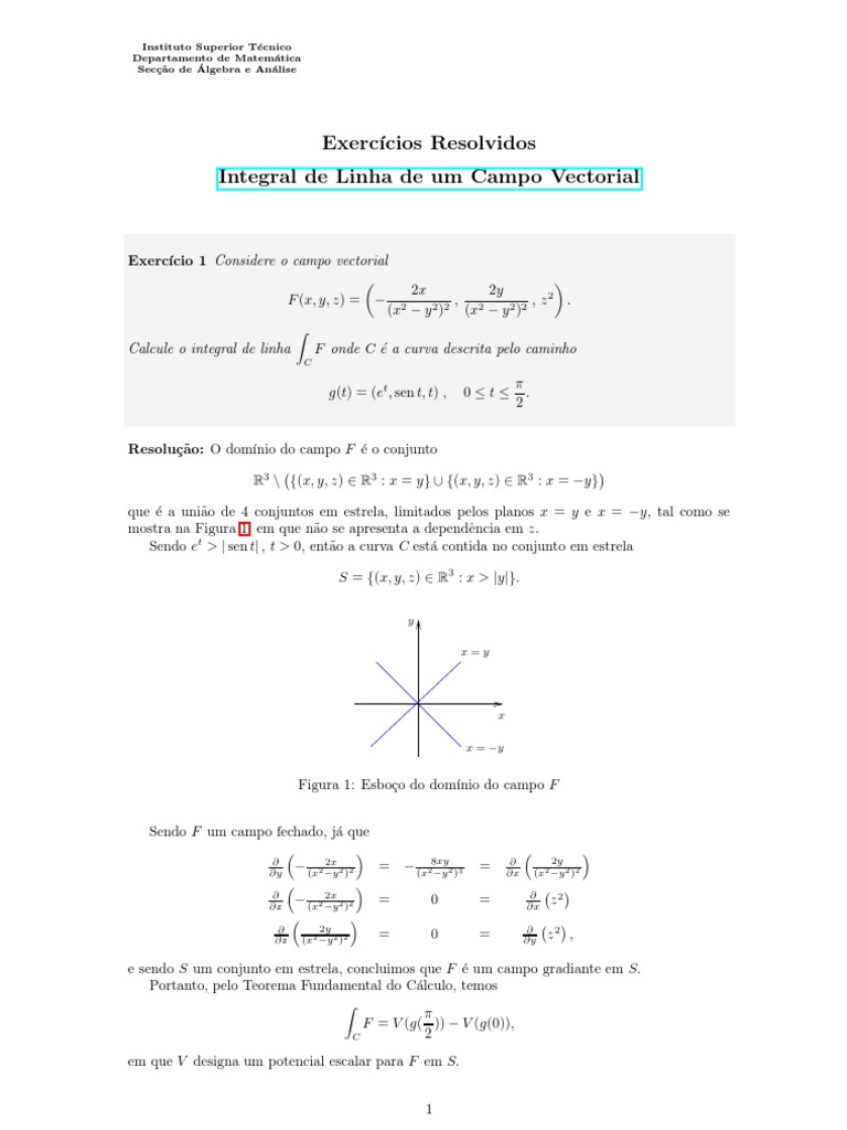 Integral de Linha - Campo Vetorial - Calculo III | PDF | Cálculo ... Integral de Linha - Campo Vetorial - Calculo III | PDF | Cálculo ...