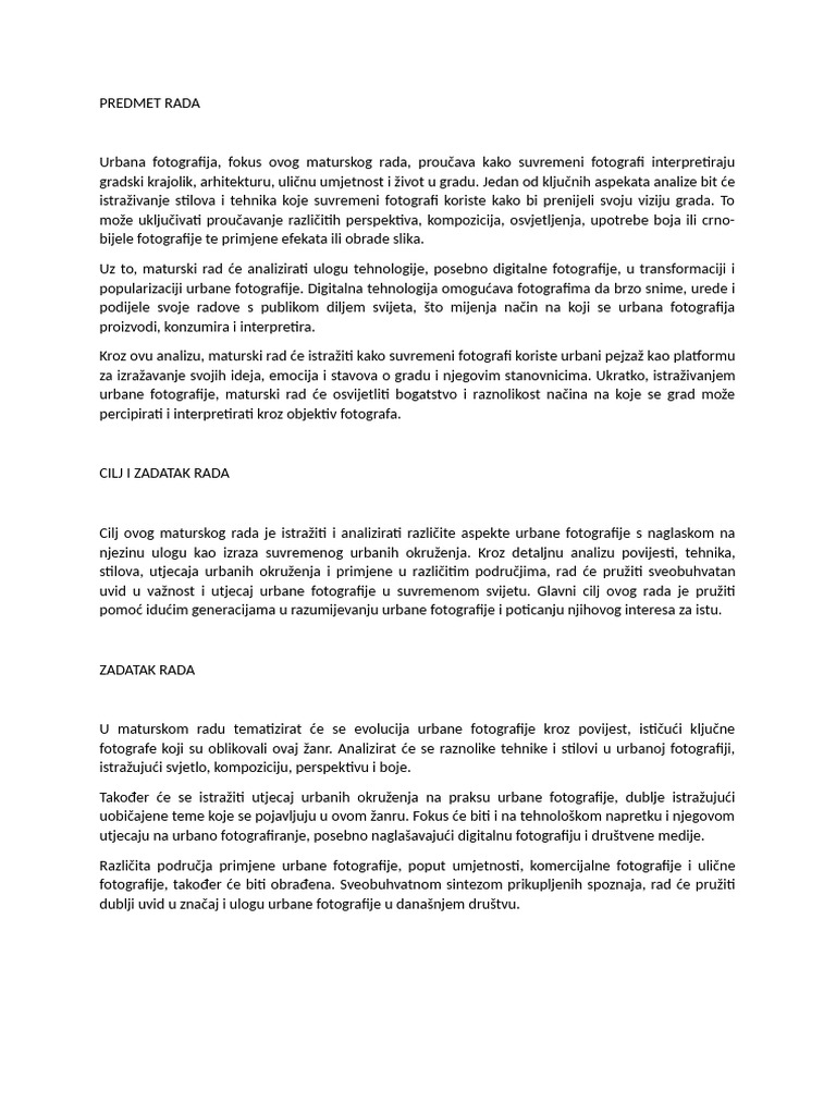 Predmet Rada | PDF