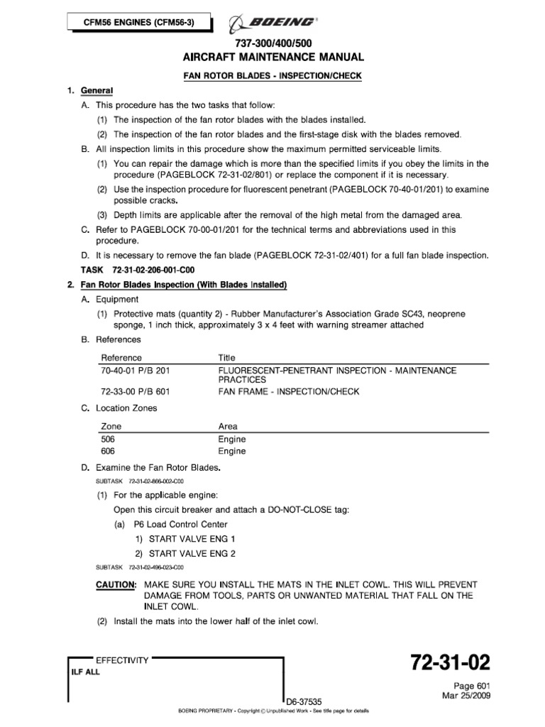 Fan Rotor Blades Inspection and Check. | PDF