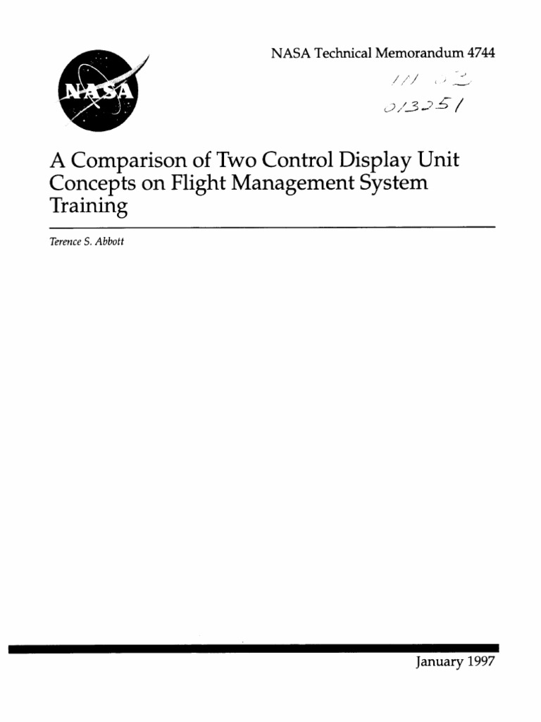 A Comparison of Two Control Display Unit Concepts On Flight Management ...