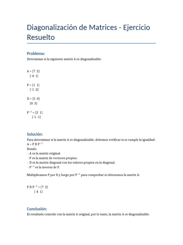 Diagonalizacion de Matrices | PDF | Métodos y materiales de enseñanza ...