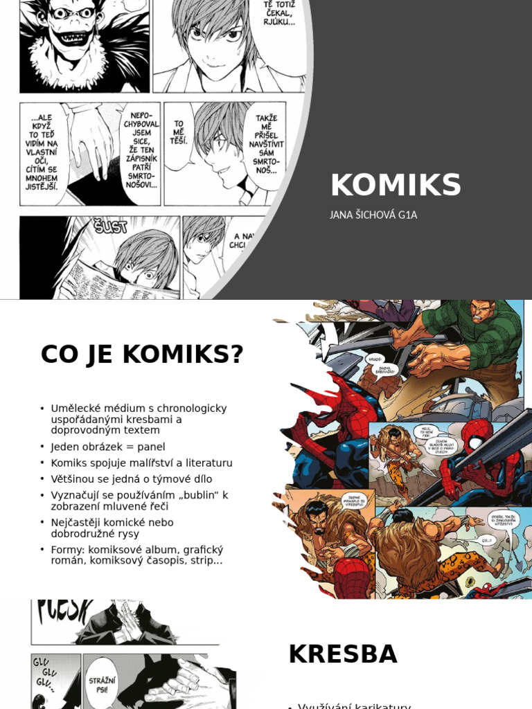 Komiks - Prezentace Na Literaturu | PDF