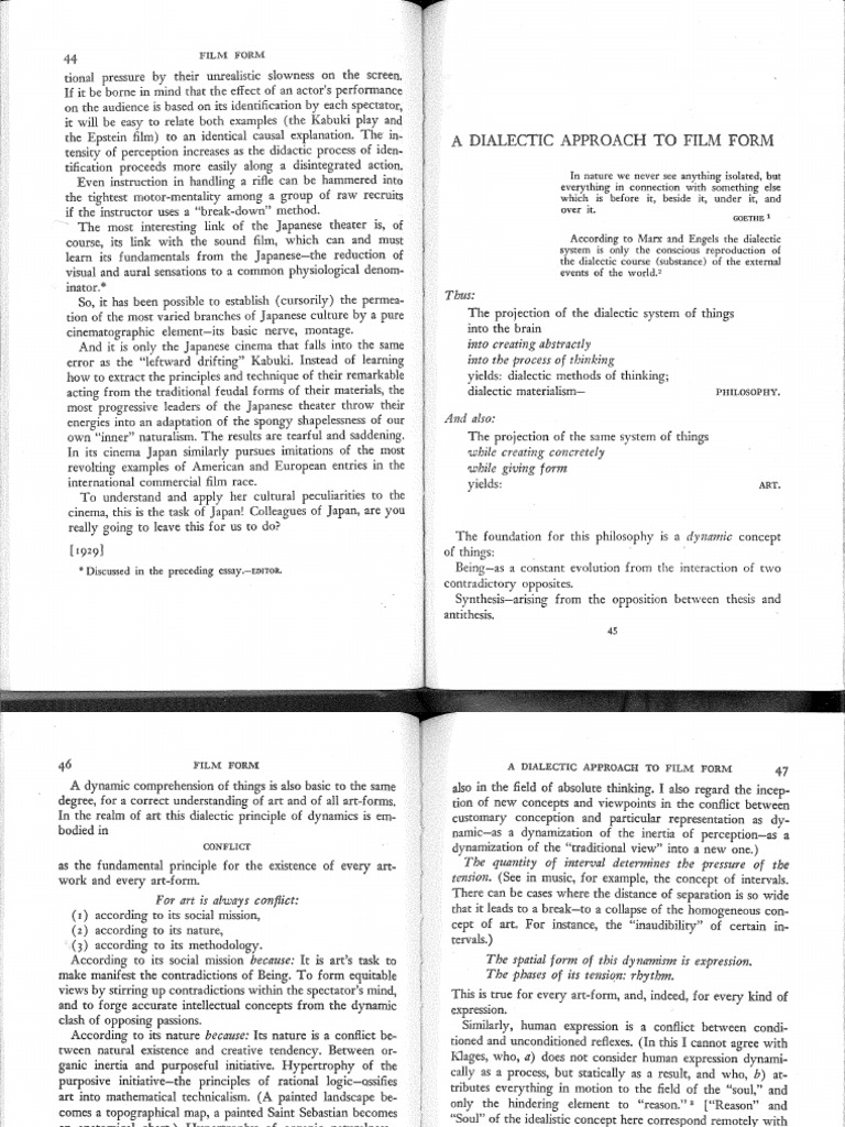 A Dialectic Approch To Film Form (Eisenstein) | PDF