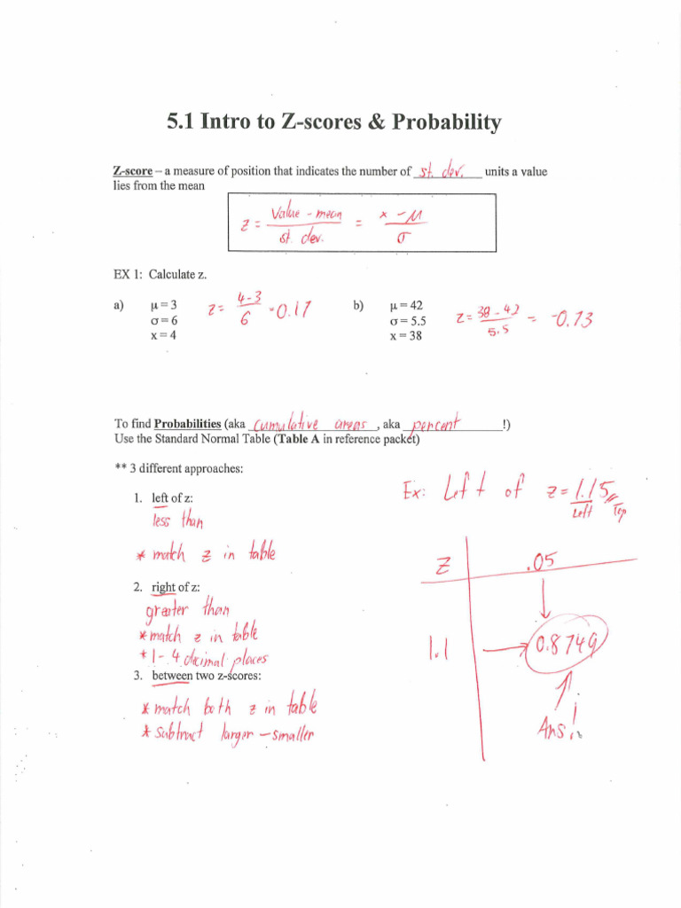 Intro To Z-Scores | PDF