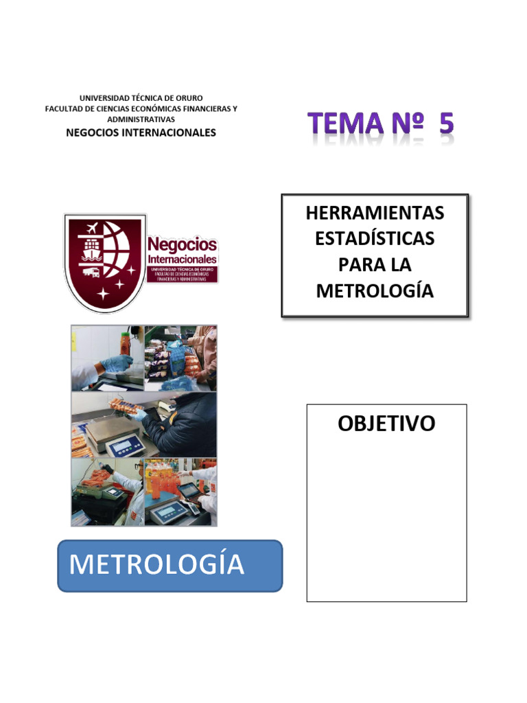 TEMA No 5 METROLOGIA HERRAMIENTAS ESTADISTICAS NEG | PDF | Estadísticas | Estadísticas descriptivas