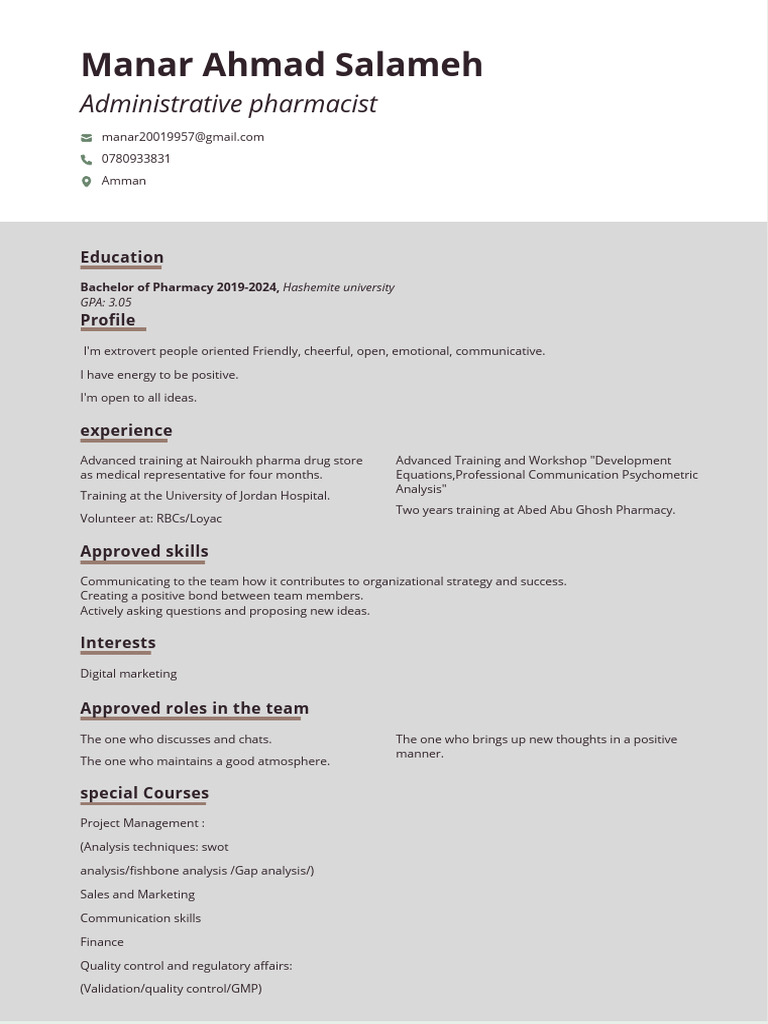 Manar-Ahmad-Salameh-FlowCV-Resume-20240528 (2) .PDF - 20240731 - 115727 - 0000-3 | PDF | Career ...