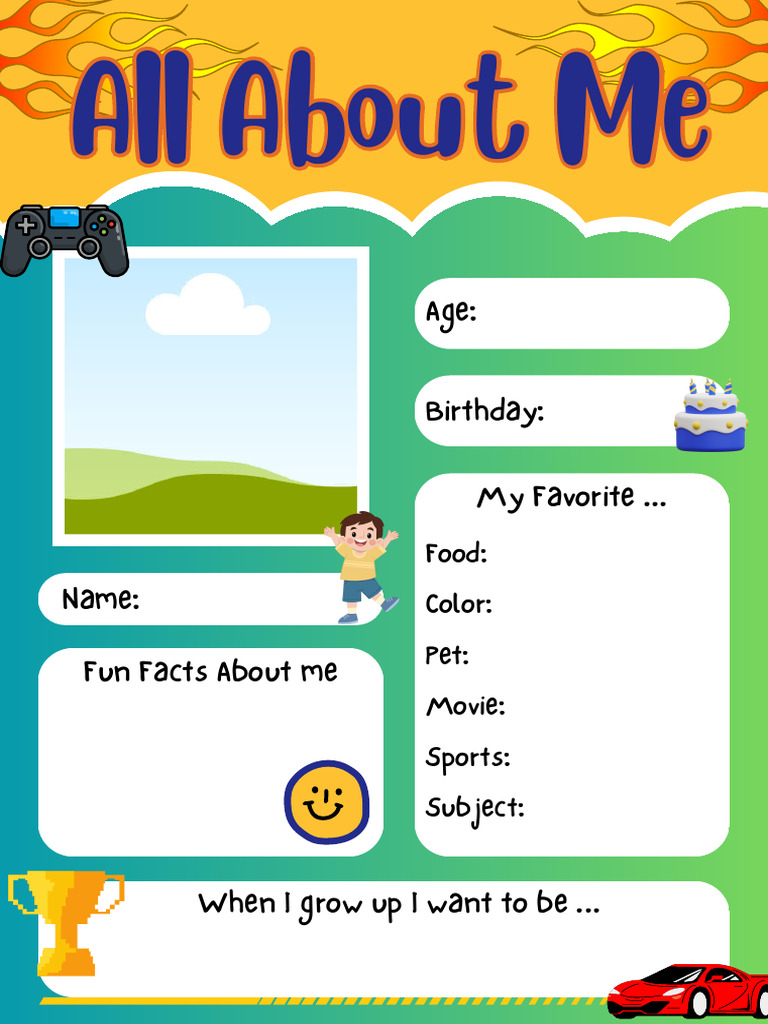 All About Me Worksheet | PDF