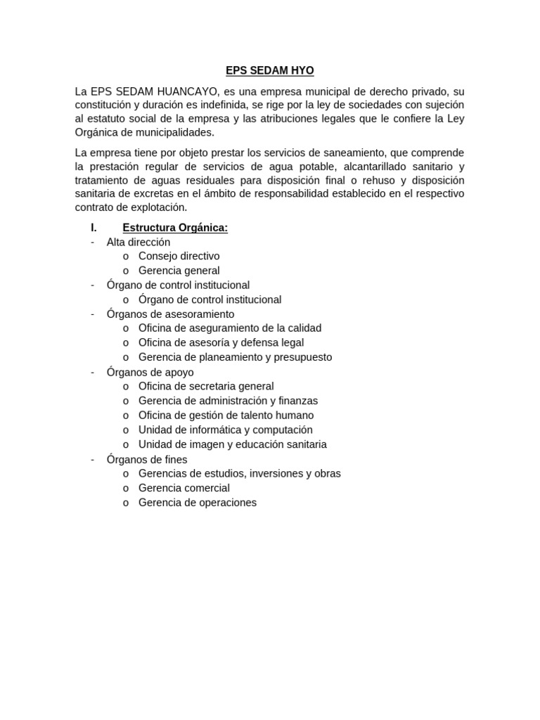 Administracion - Eps Sedam Hyo | PDF | Análisis FODA | Saneamiento