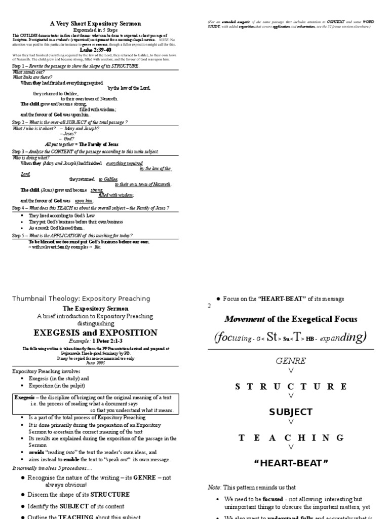 Expository Sermon Outline in 5 Steps | PDF | Expository Preaching ...