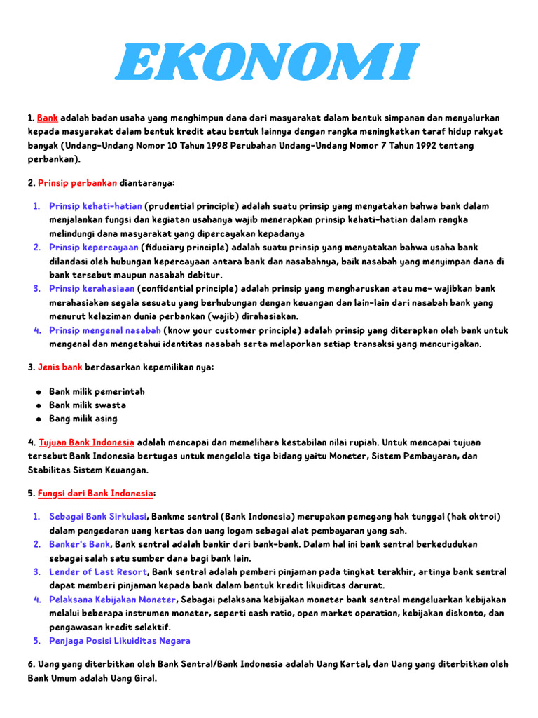 Rangkuman Ekonomi Kelas 10 | PDF