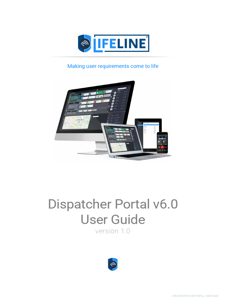 Lifeline Dispatcher Portal User Guide v6.0 | PDF | Login | Page Layout