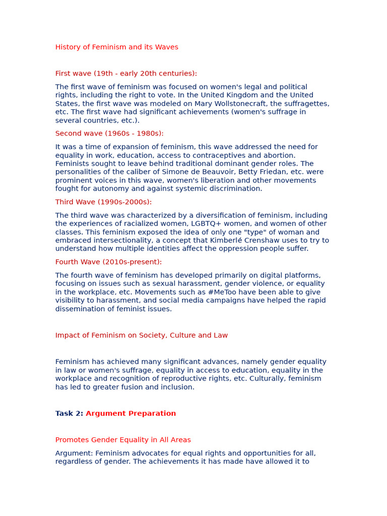 History of Feminism and Its Waves | PDF | Feminism | Gender Studies