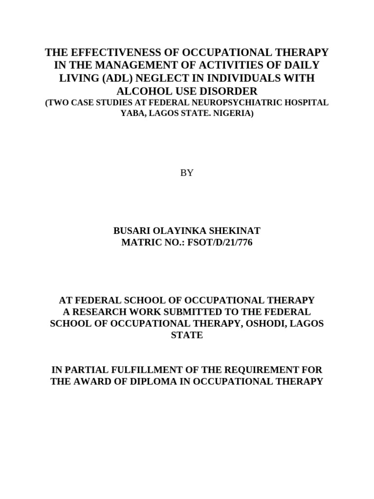 Yinka Project - Front Page | PDF | Occupational Therapy | Human ...