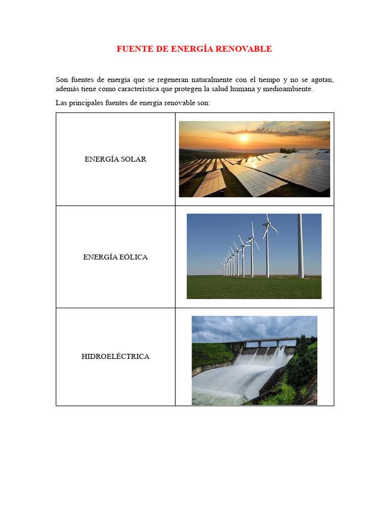 Fuente de Energía Renovable | PDF | Ciencia y matemáticas
