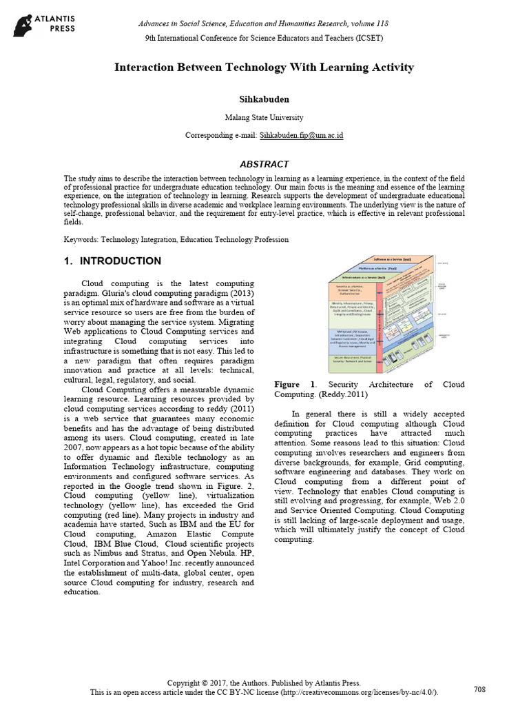 Interaction Between Technology With Learning Activ | PDF | Cloud ...