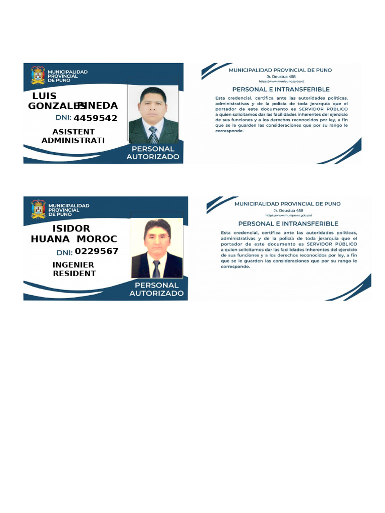 Modelo Credencial 2020 | PDF