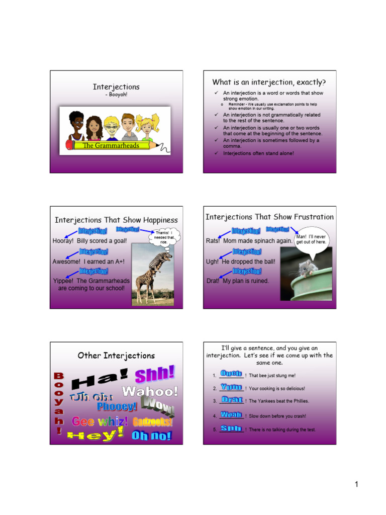 Interjections What Is An Interjection, Exactly? | PDF | Language ...