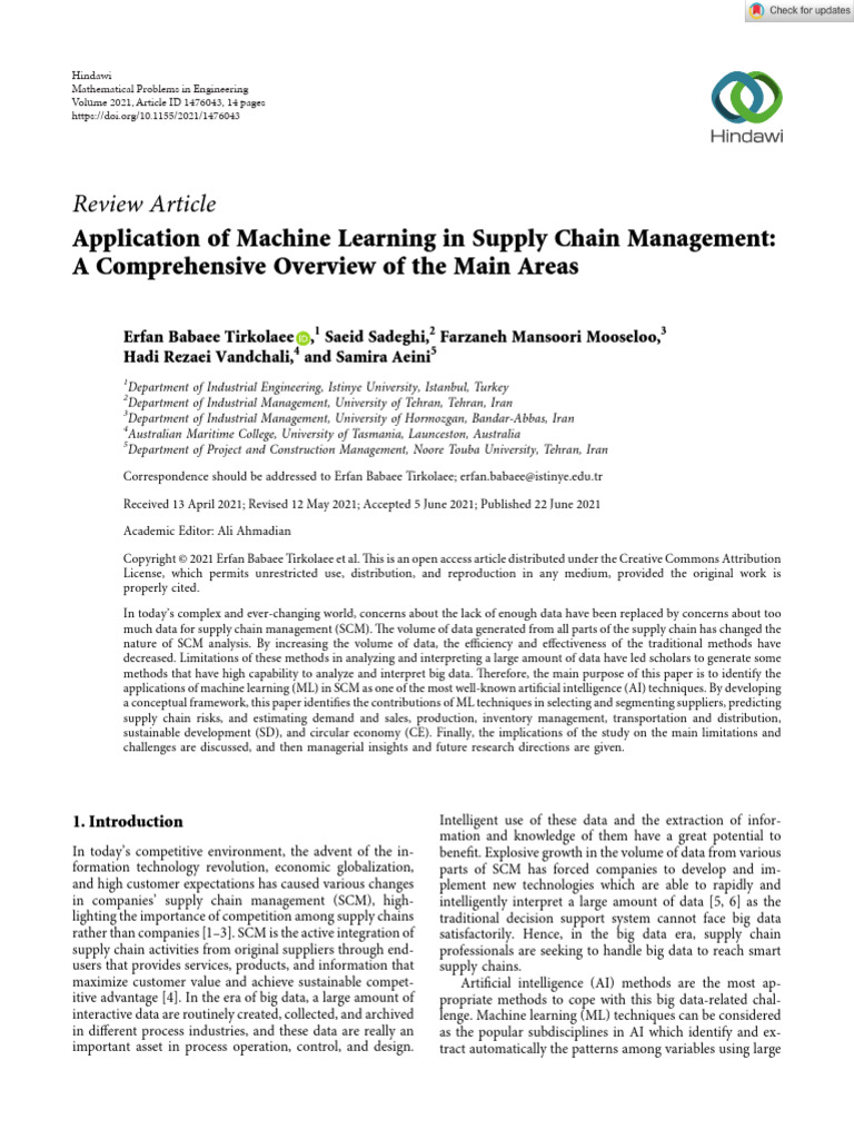 Supply Chain | PDF | Machine Learning | Support Vector Machine