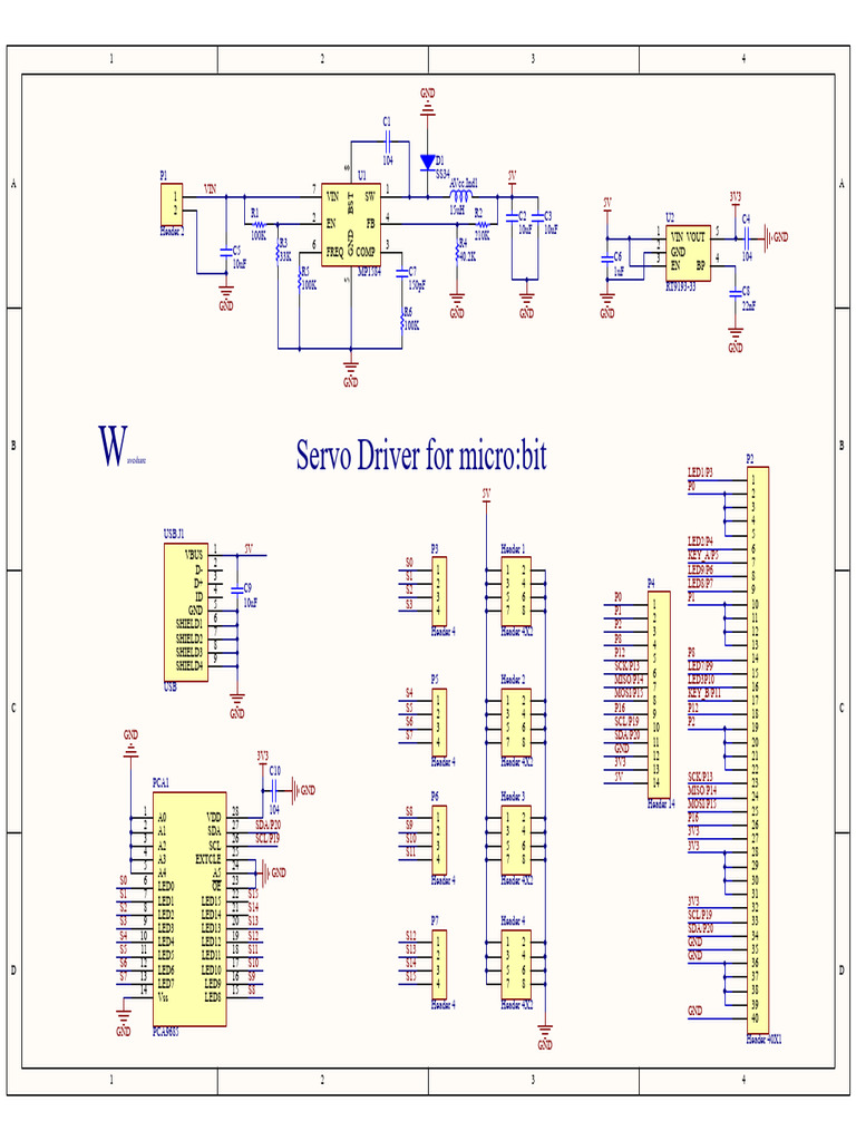 Servo Driver For Microbit Schematic | PDF