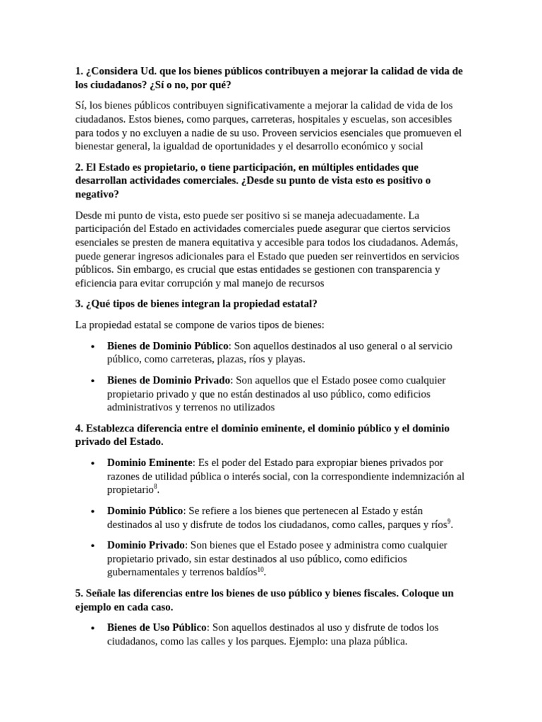 Foro Estado y Bienes | PDF | Bienes | Dominio eminente