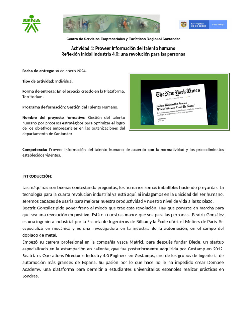 Actividad1 - Proveer Informacion Reflexión Inicial Industrias 4.0 ...