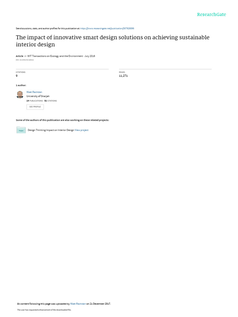 The Impact of Innovative Smart Design Solutions On | PDF ...