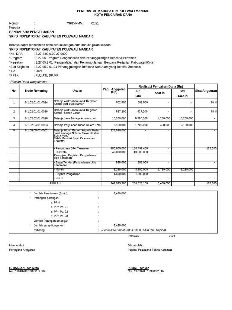 Kuitansi, NP, BAP, Faktur, Rinc - Perjalanan, RO, NPD Horti | PDF