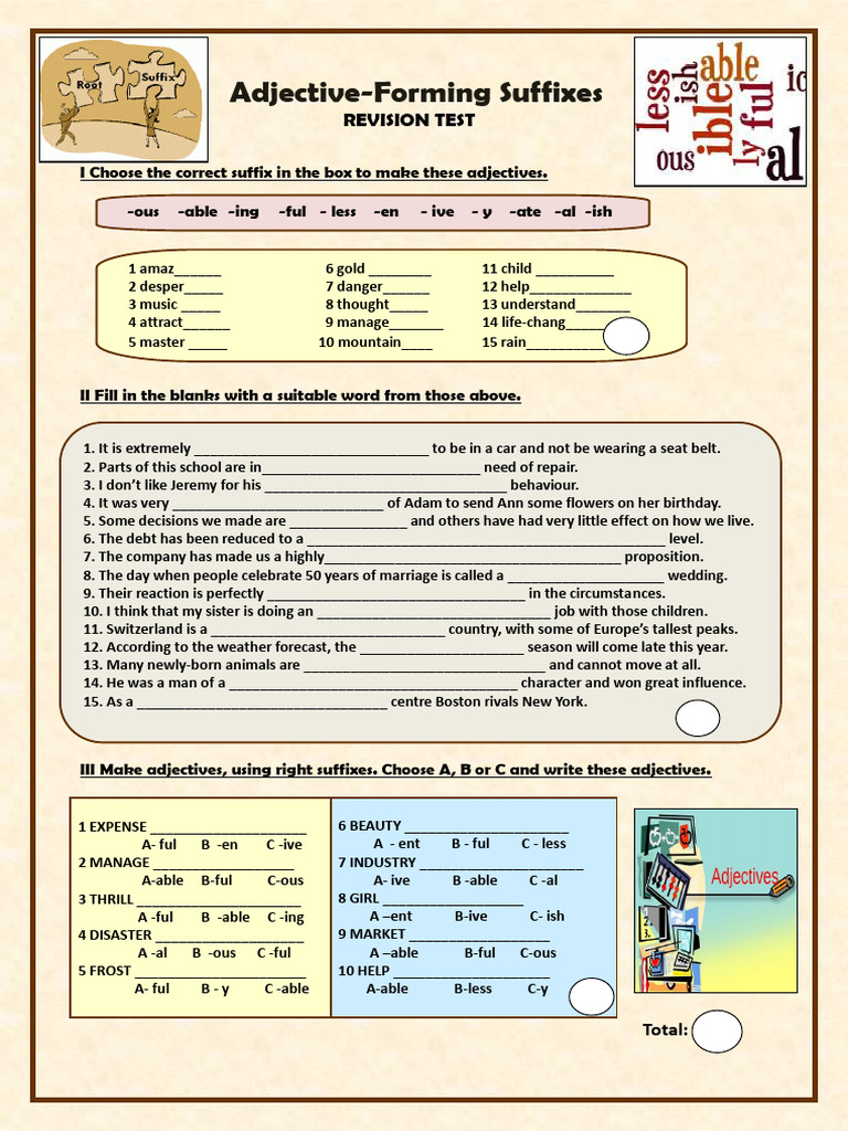 Adjective Formation | PDF