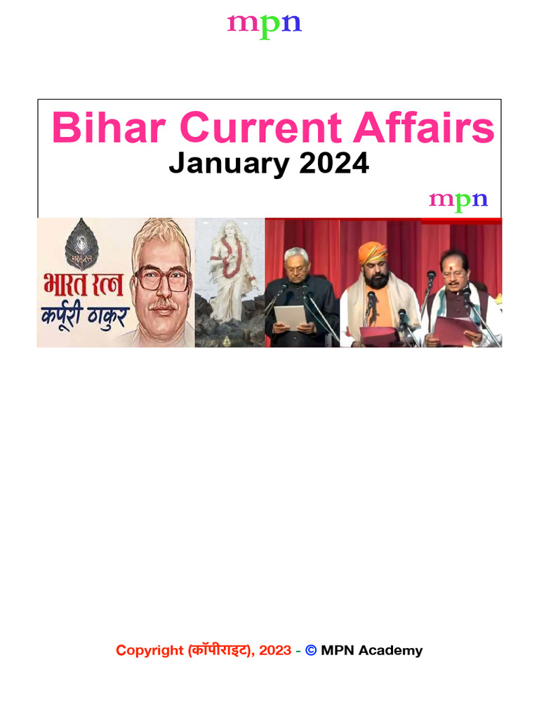 Bihar Current Affairs - January 2024 | PDF | Politics Of India