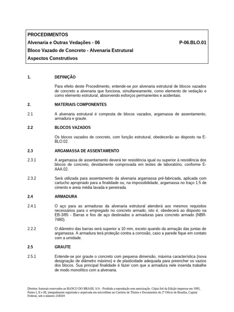 P06 - Alvenaria e Outras Vedaþ Es | PDF | Argamassa (alvenaria) | Alvenaria