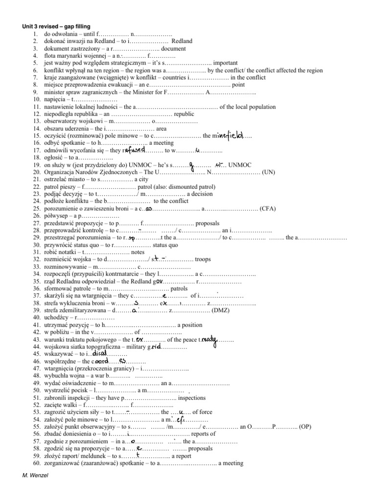 C2 Unit 3 Revised Gap Filling | PDF