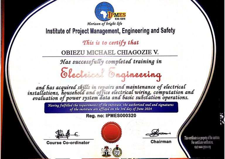 Ipmes Certificate | PDF