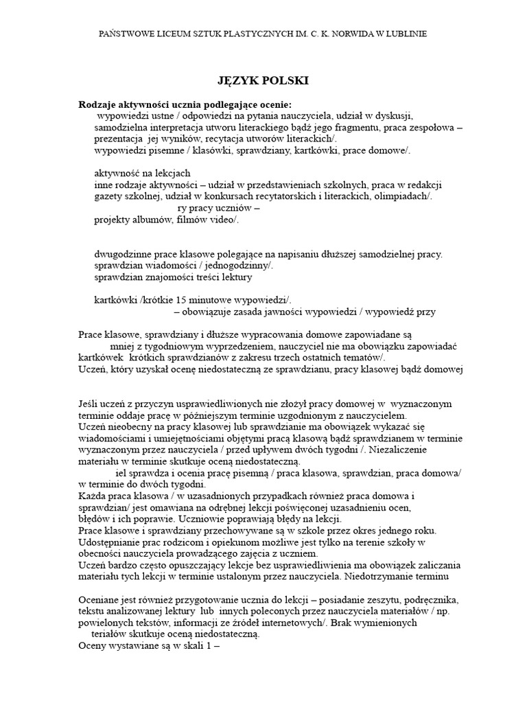 Pso Język Polski | PDF