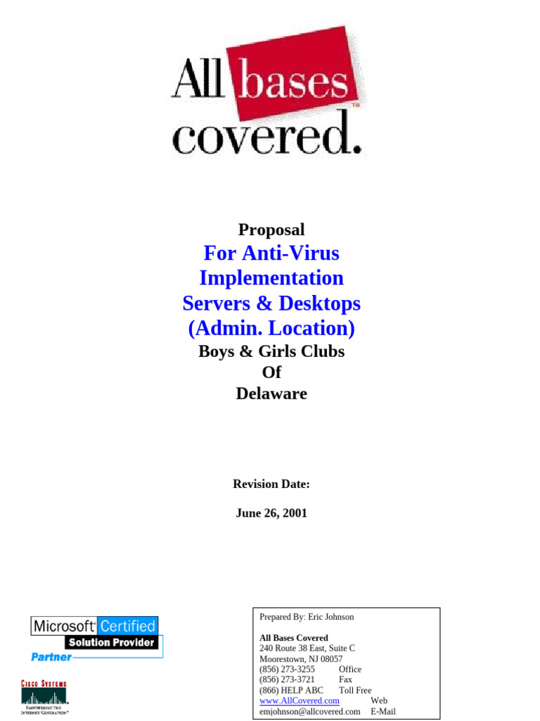 Anti Virus Proposal 06-26-01 | PDF | Antivirus Software | Software
