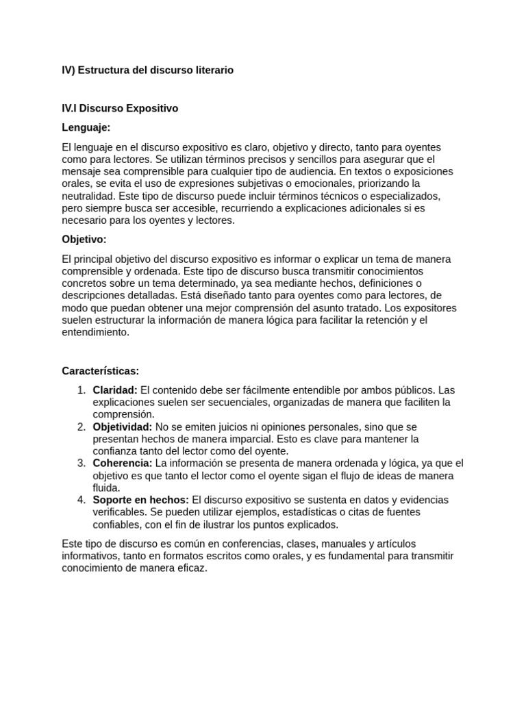Estructura Del Discurso Literario | PDF | Narración | Hablar en público