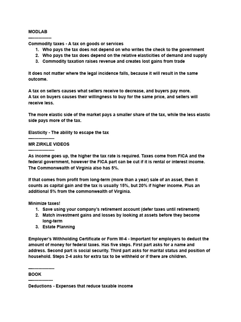 Module 7 Econ | PDF | Taxation In The United States | Taxes