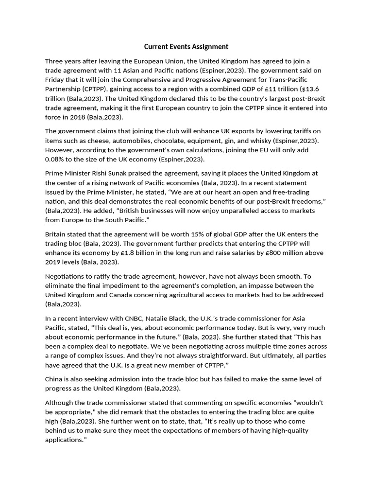 Current Events Assignment 2 | PDF | United Kingdom | International ...