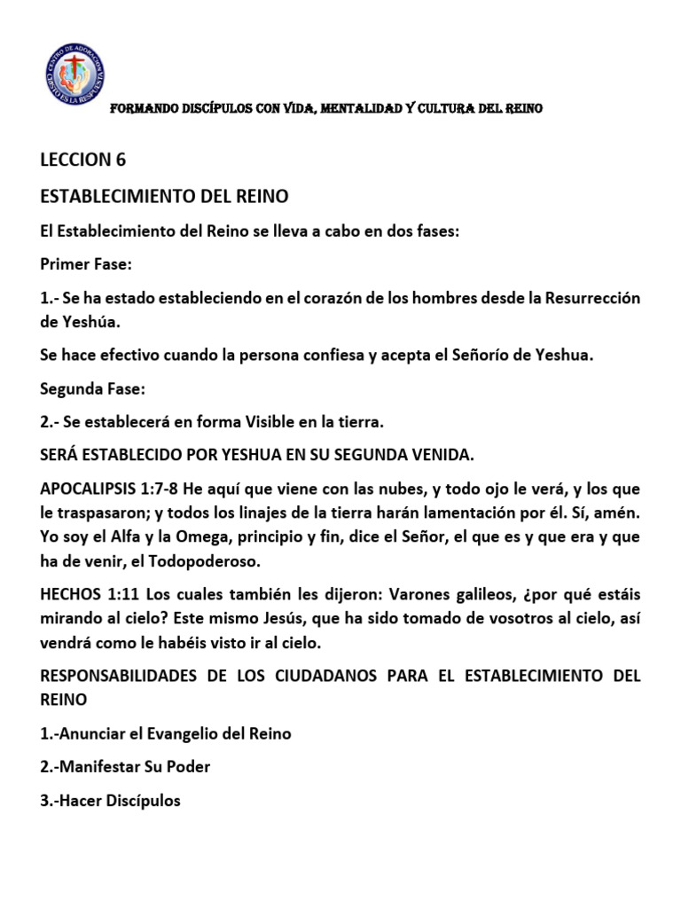 Leccion 6 Discipulado Avanzado | PDF | Jesús | La resurrección de Jesús