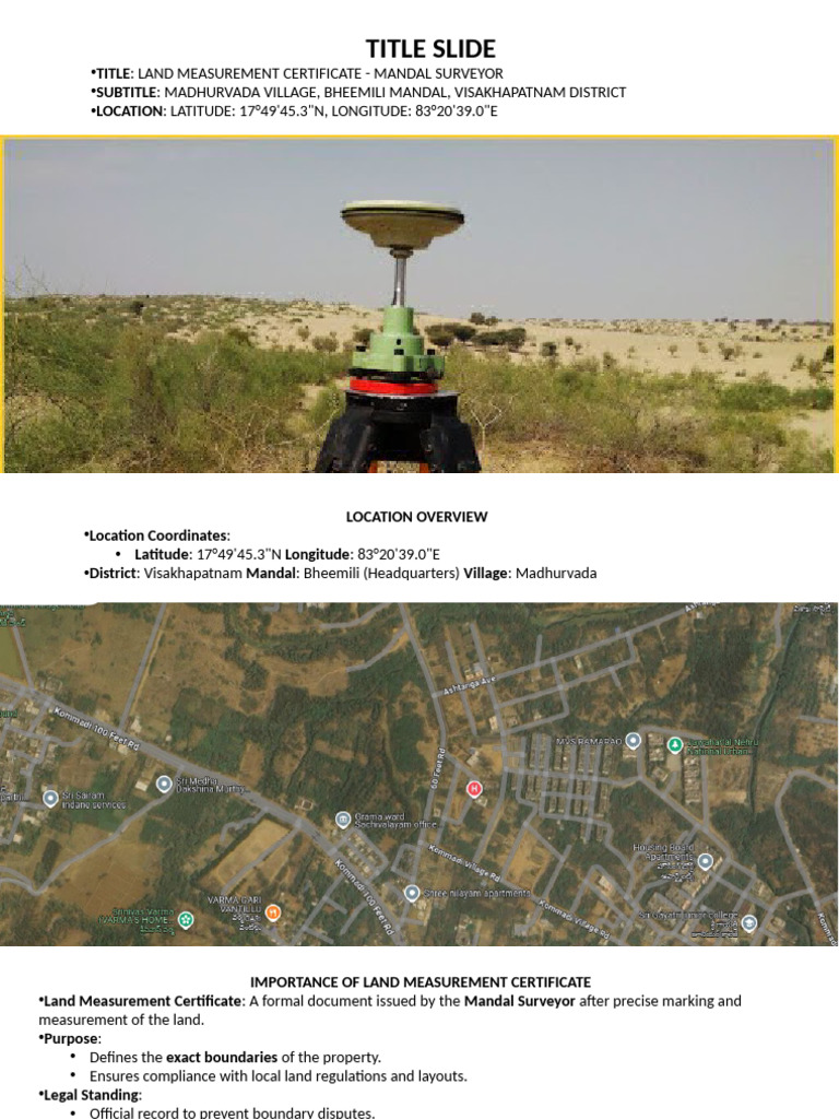 Land Measurement Certificate Overview | PDF | Surveying | Geographic ...