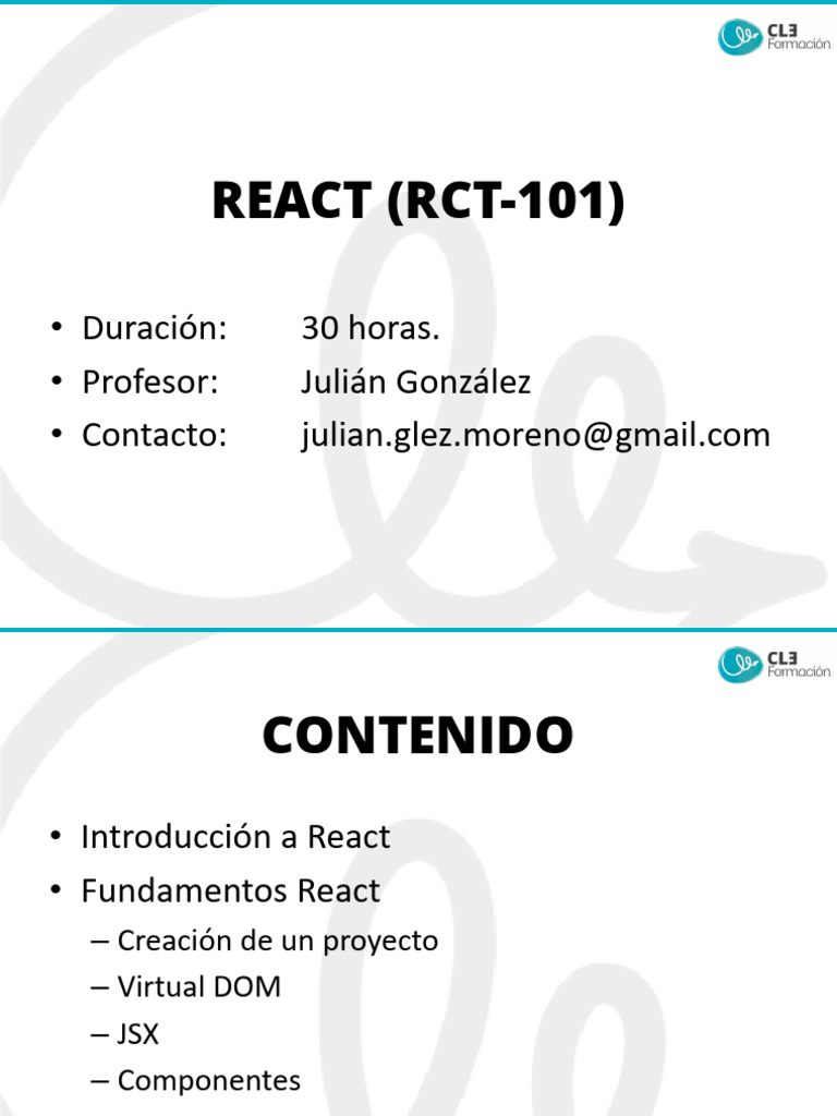 Curso Completo de React: Fundamentos y Avanzado | PDF | Modelo – Vista – Controlador | Script Java