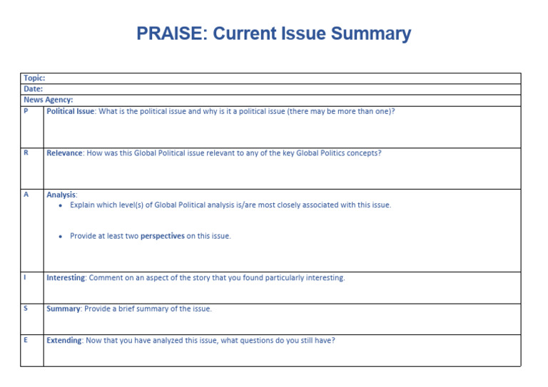 PRAISE Template PDF | PDF