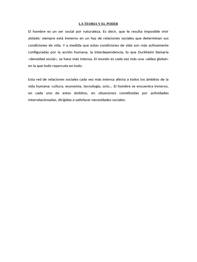 Teoria Del Poder | PDF